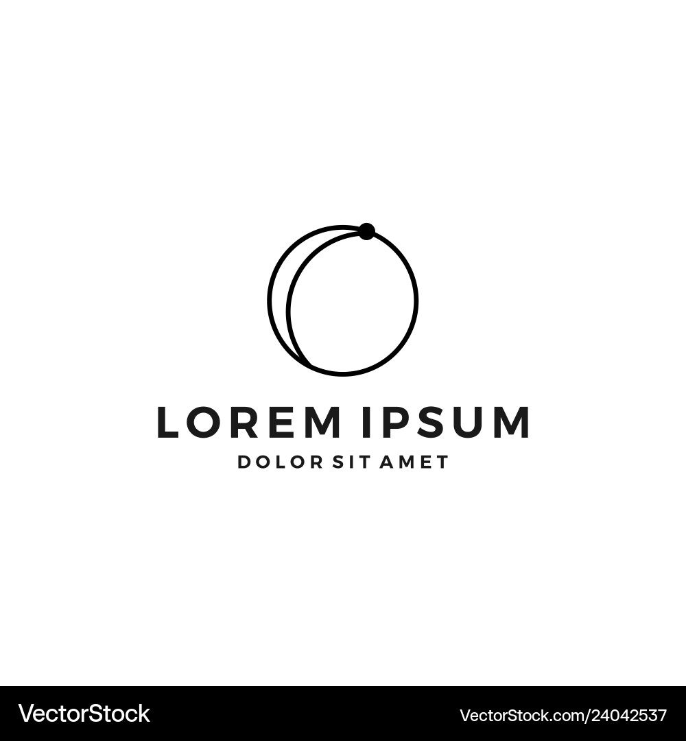 Geometric abstract circle logo line art outline Vector Image