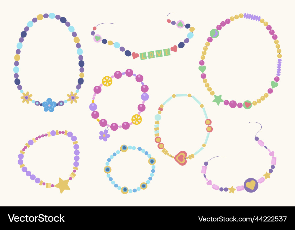 Kids beads fashioned hand made decoration Vector Image
