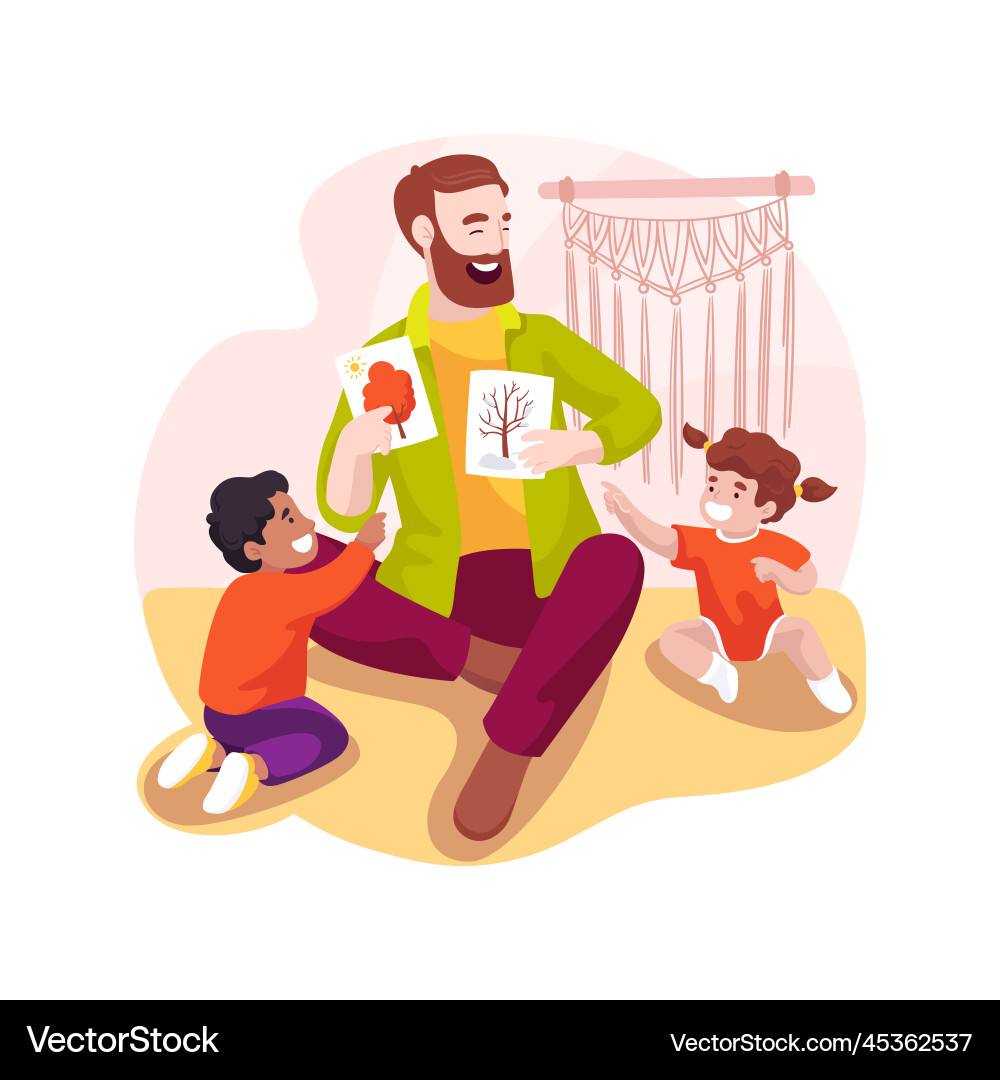 Learn season change isolated cartoon Royalty Free Vector