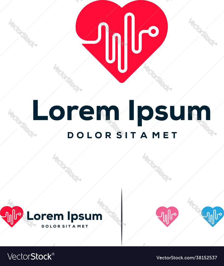 Love health logo designs concept Royalty Free Vector Image