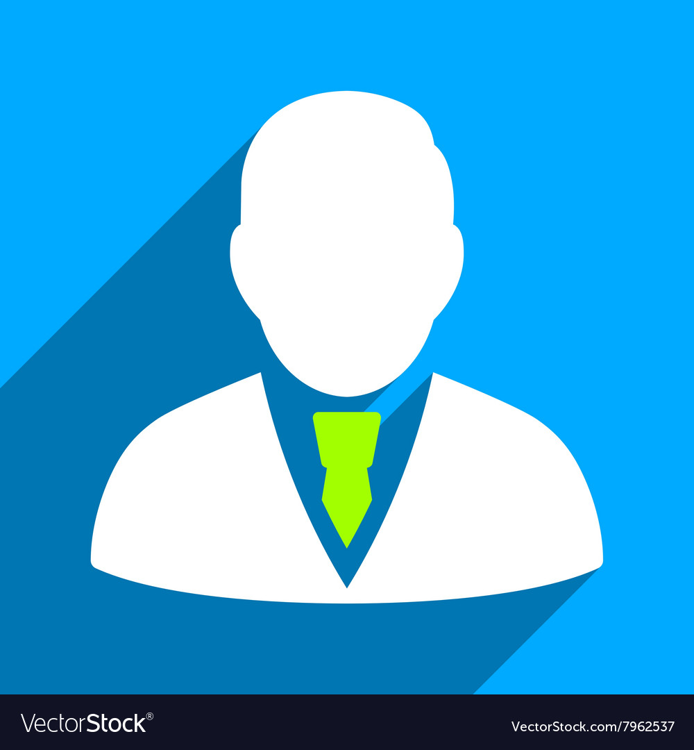 Manager flat square icon with long shadow Vector Image