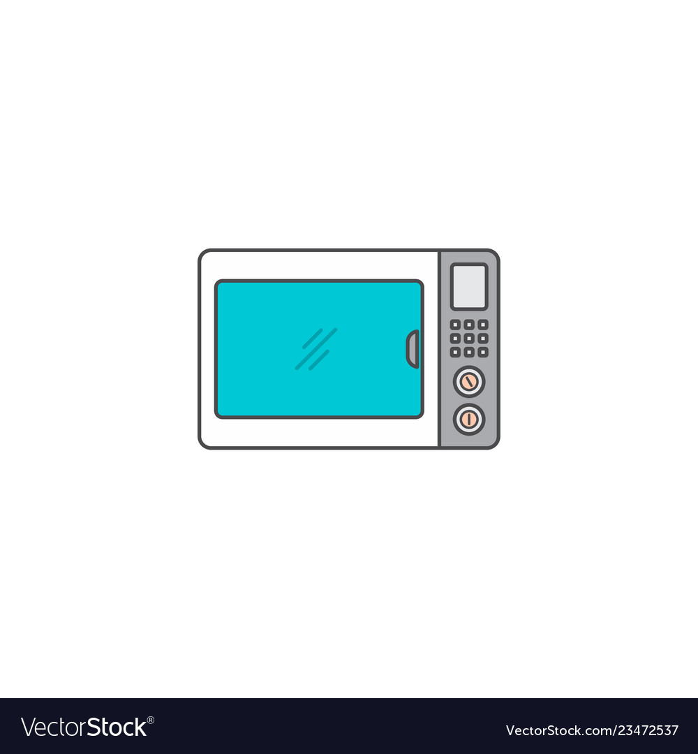 Microwave kitchenware flat icon Royalty Free Vector Image