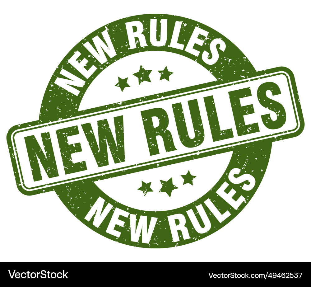 New rules stamp label round grunge sign Royalty Free Vector