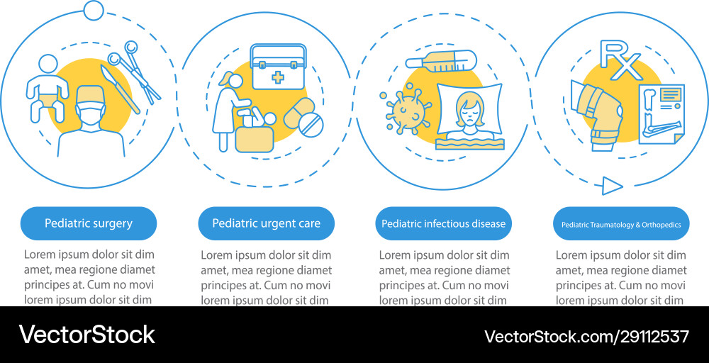 Pediatric clinic infographic template Royalty Free Vector