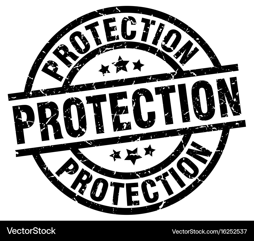 Protection round grunge black stamp Royalty Free Vector