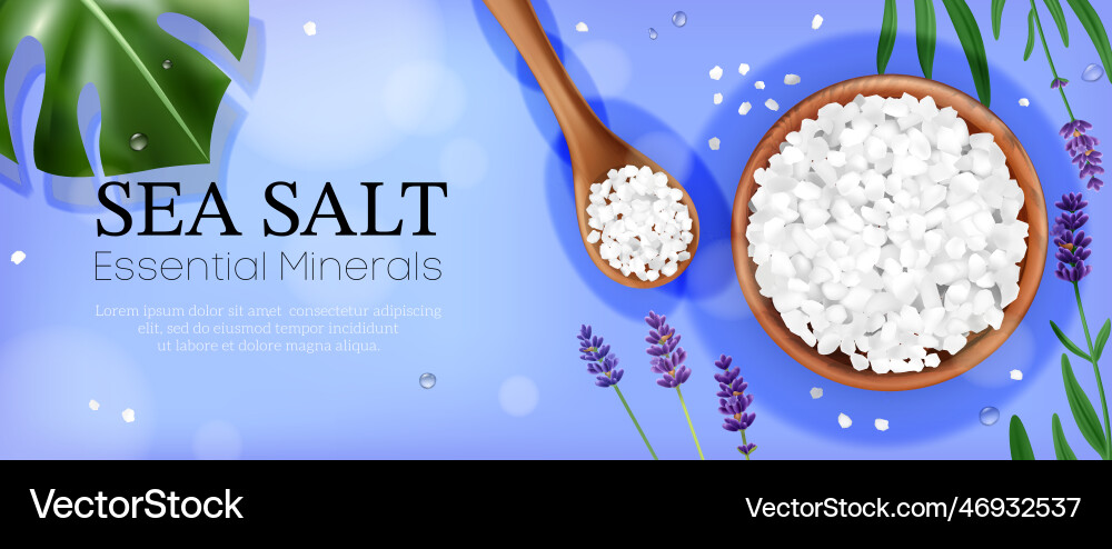 Sea salt realistic poster Royalty Free Vector Image