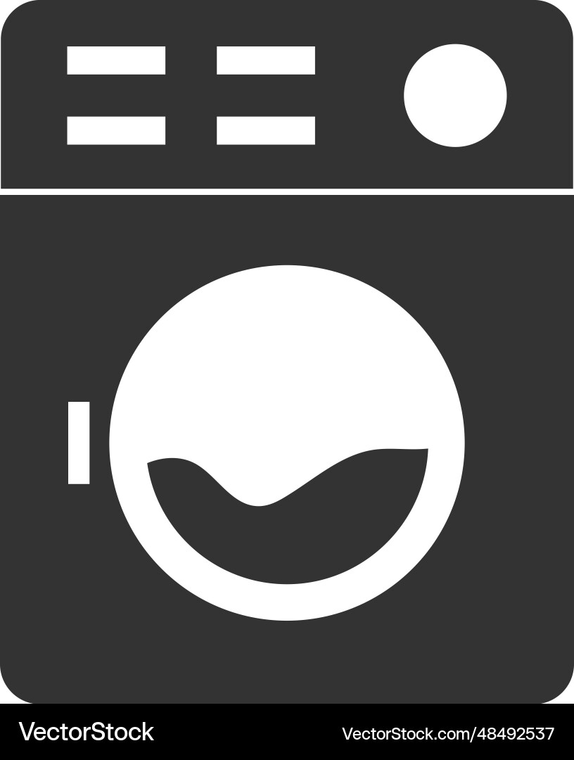 Washing machine icon silhouette design template Vector Image