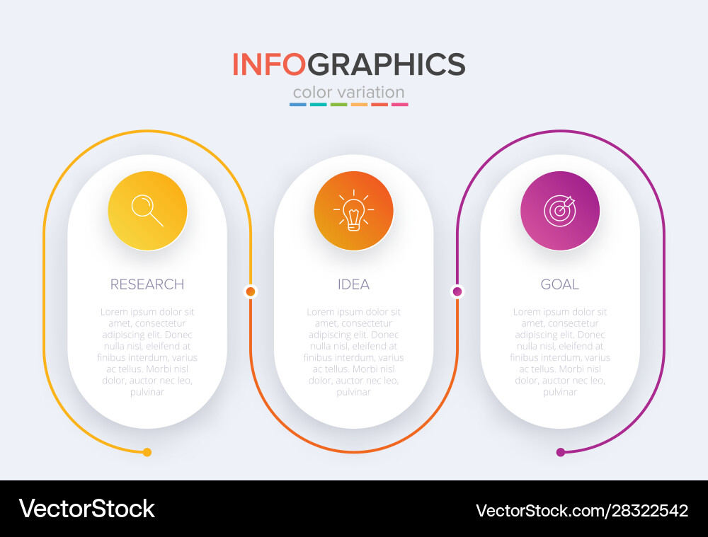 Concept arrow business model with 3 successive Vector Image