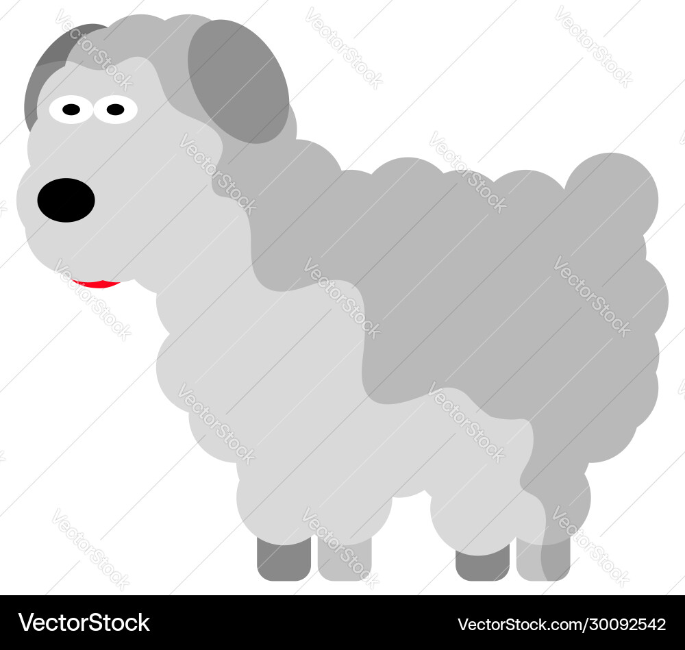 Cute gray sheep isolated on a transparent Vector Image