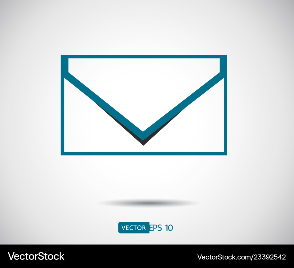 Envelope mail icon flat design style direct Vector Image