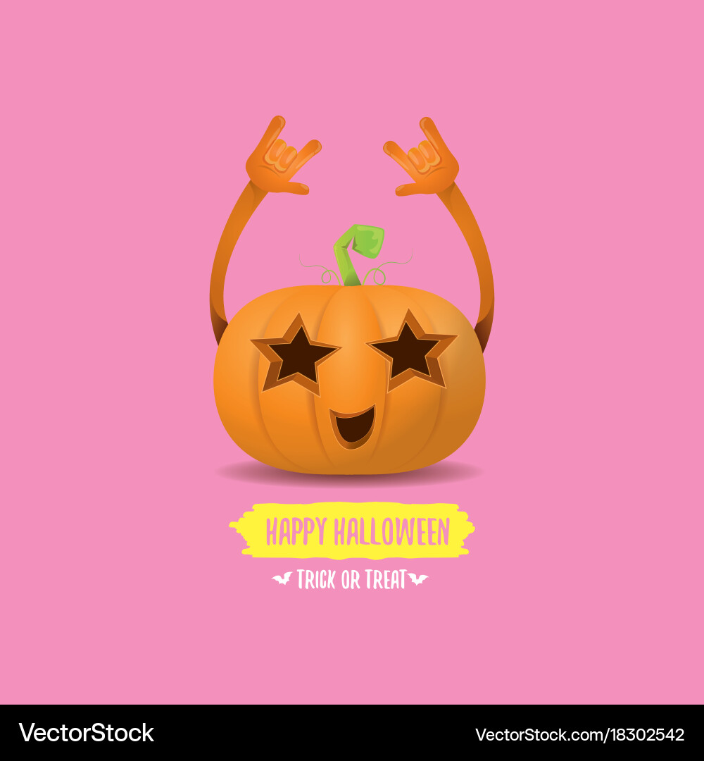 Halloween funky rock n roll style pumpkin Vector Image