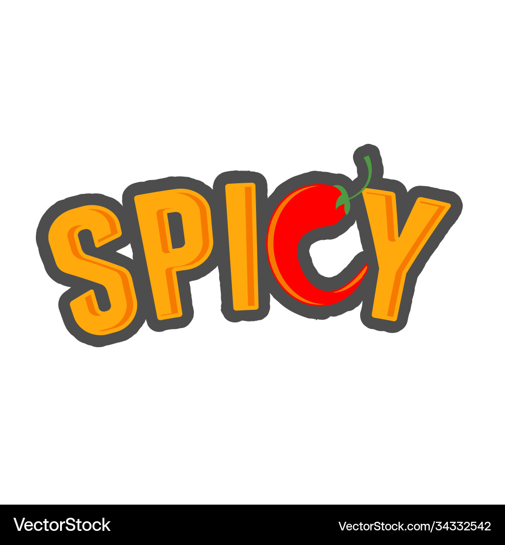 Hot chilli spicy logo lettering typography design Vector Image