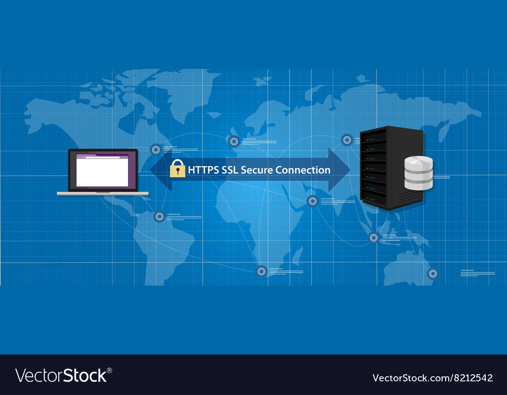 Https ssl secure connection internet certificate Vector Image