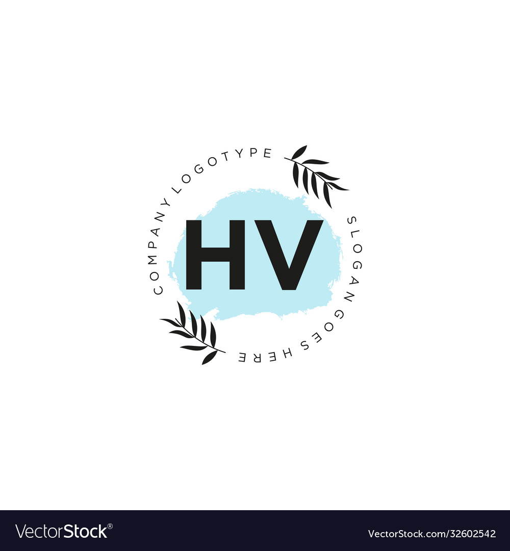 Hv letter logo icon design template elements Vector Image