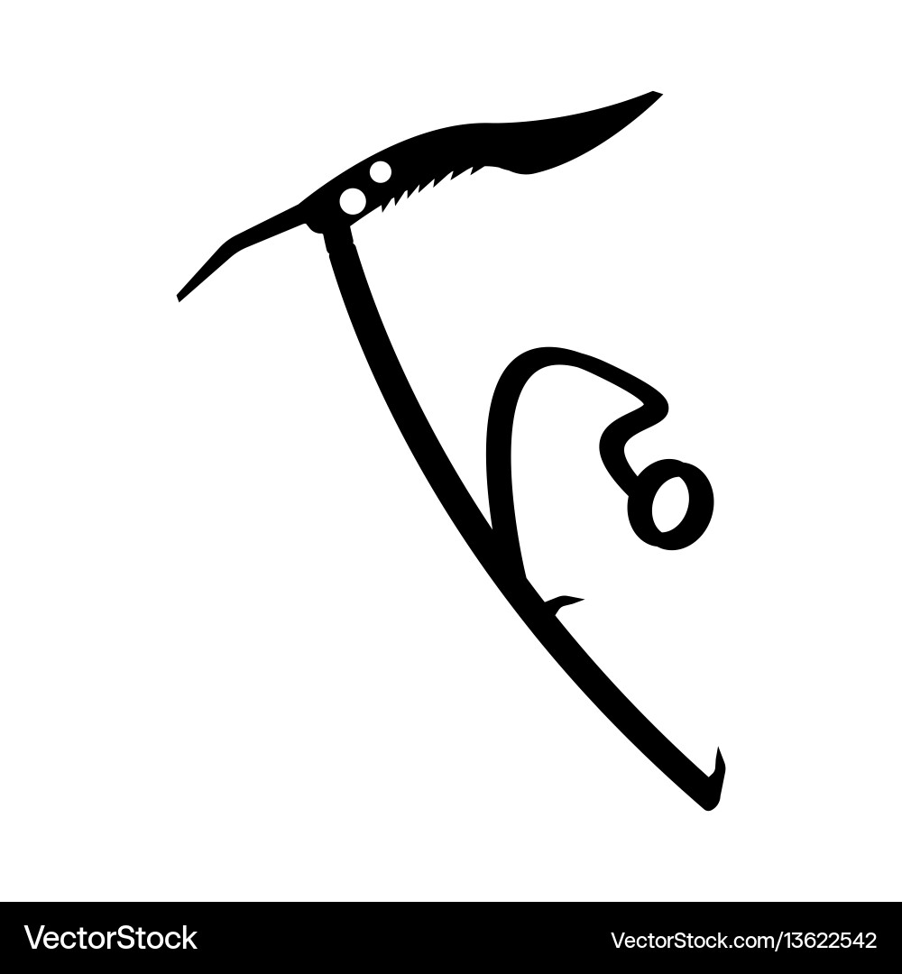 Ice ax isolated on white background Royalty Free Vector