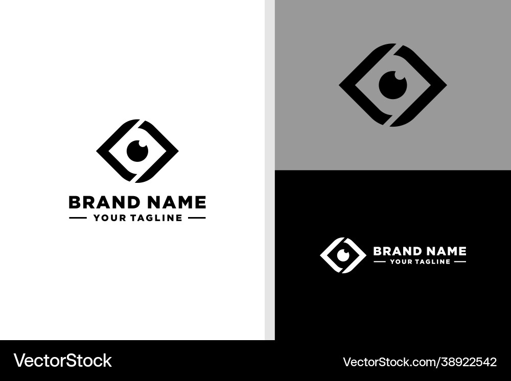 Letter l and eyes negative space logo simple Vector Image