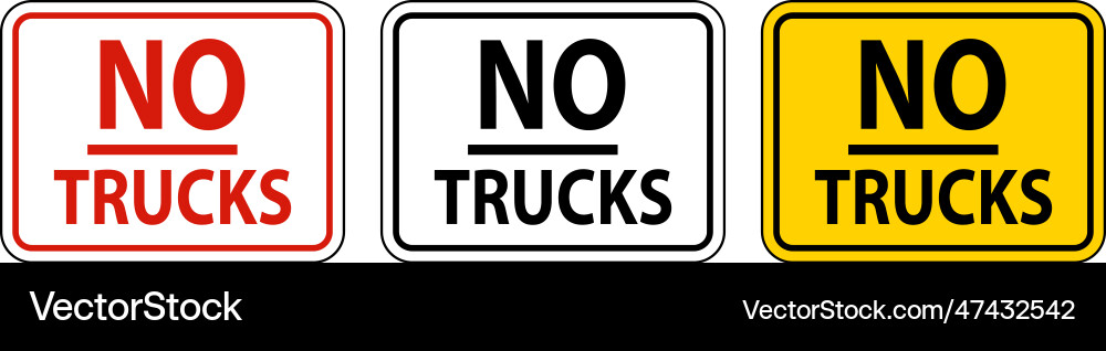 No trucks sign on white background Royalty Free Vector Image