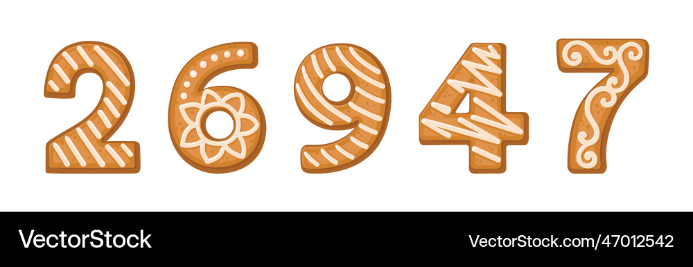 Numbers and numeral as freshly baked cookie Vector Image