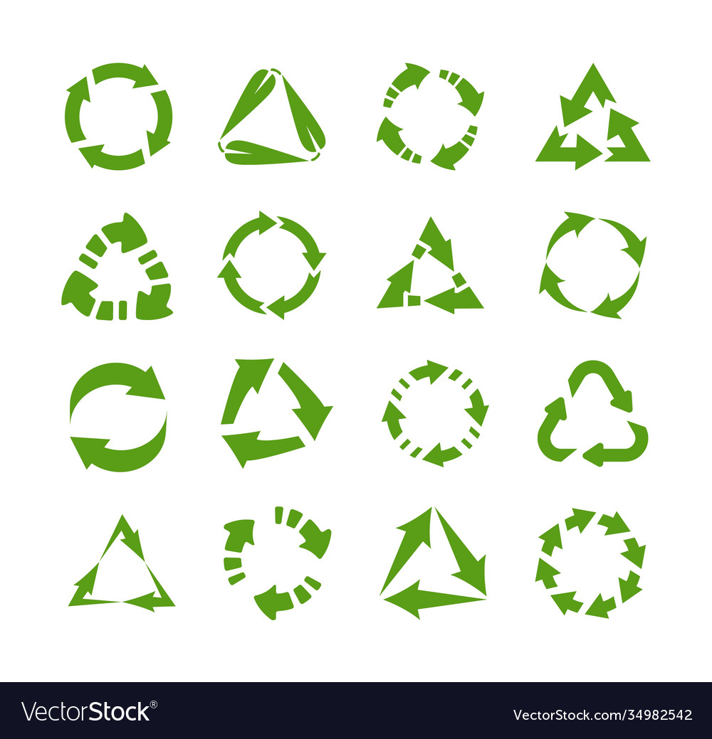 Reuse icons circles and triangles with arrows Vector Image