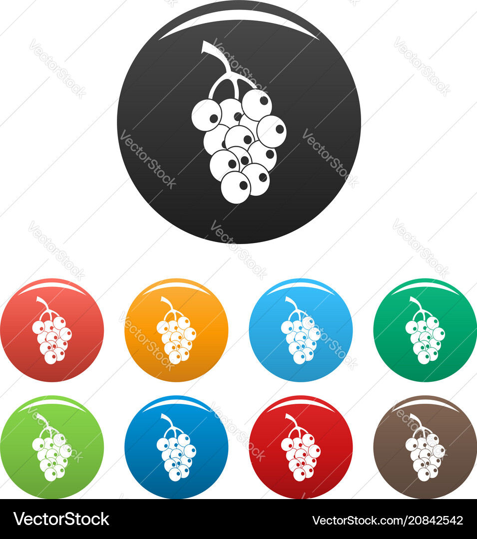 Ripe grape icons set color Royalty Free Vector Image