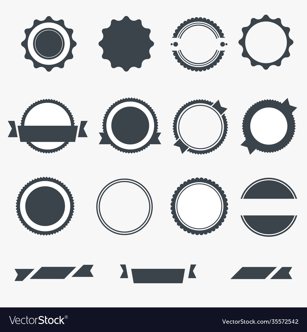 Set gray empty labels Royalty Free Vector Image