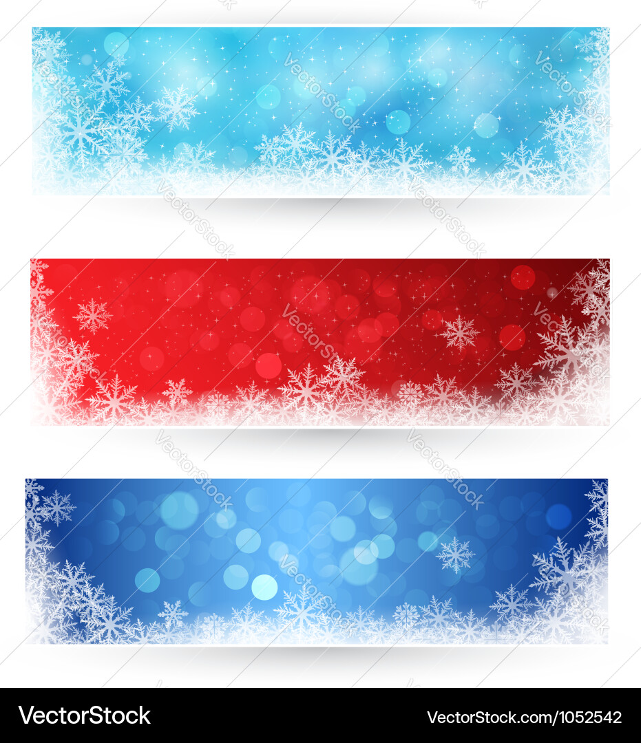 Set winter christmas banners Royalty Free Vector Image