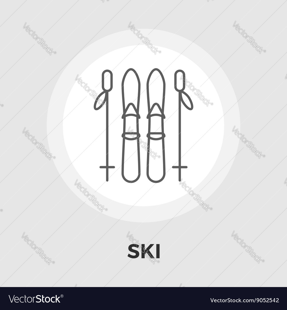 Ski flat icon Royalty Free Vector Image - VectorStock