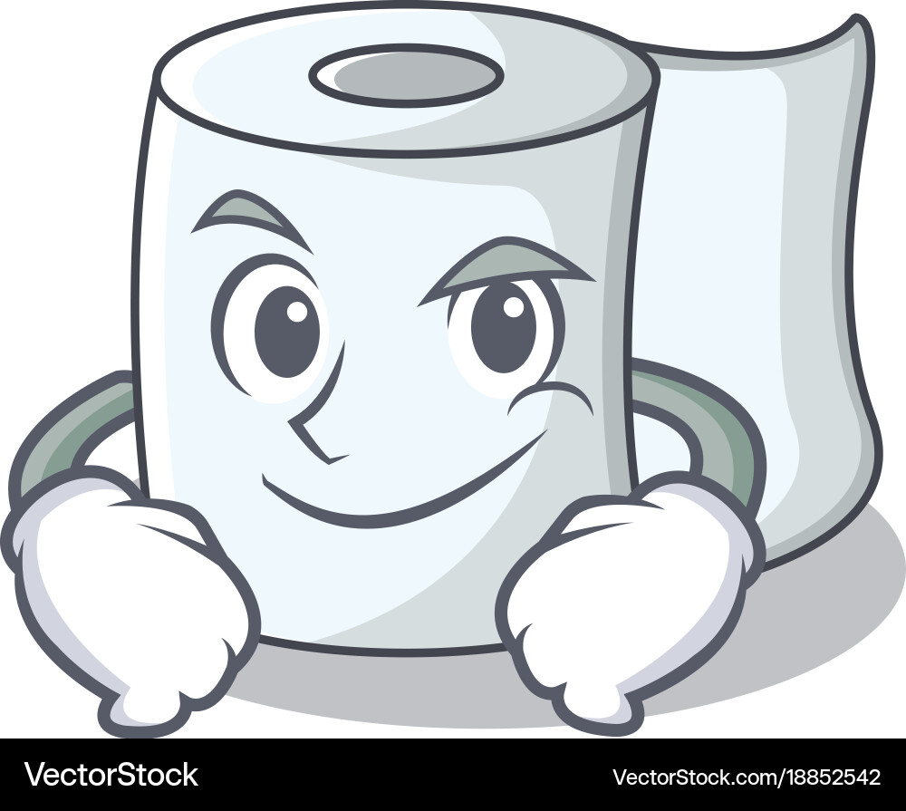Smirking tissue character cartoon style Royalty Free Vector