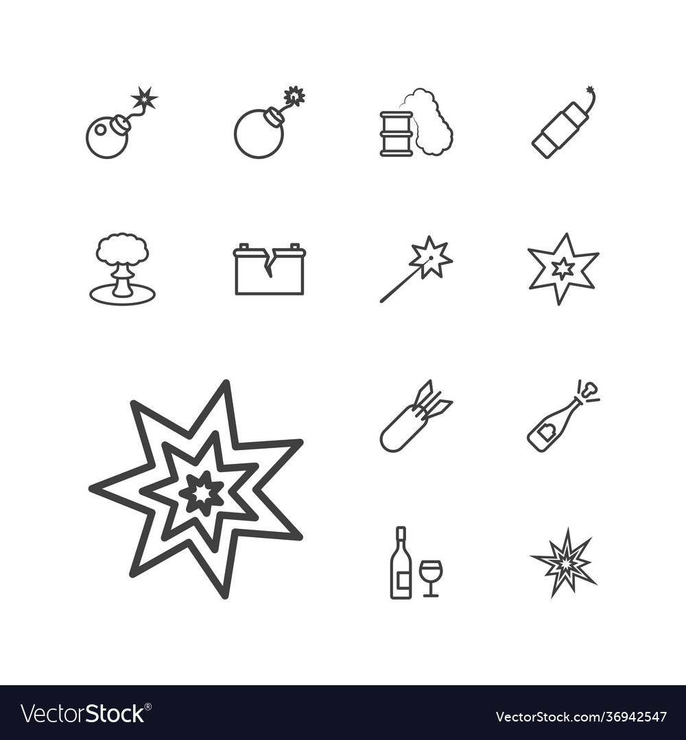 13 explosion icons Royalty Free Vector Image - VectorStock