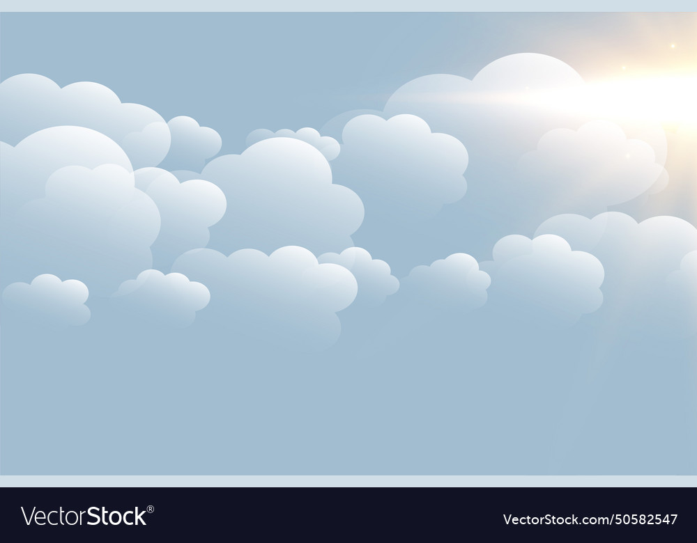 Beautiful clouds skyscape background with light Vector Image