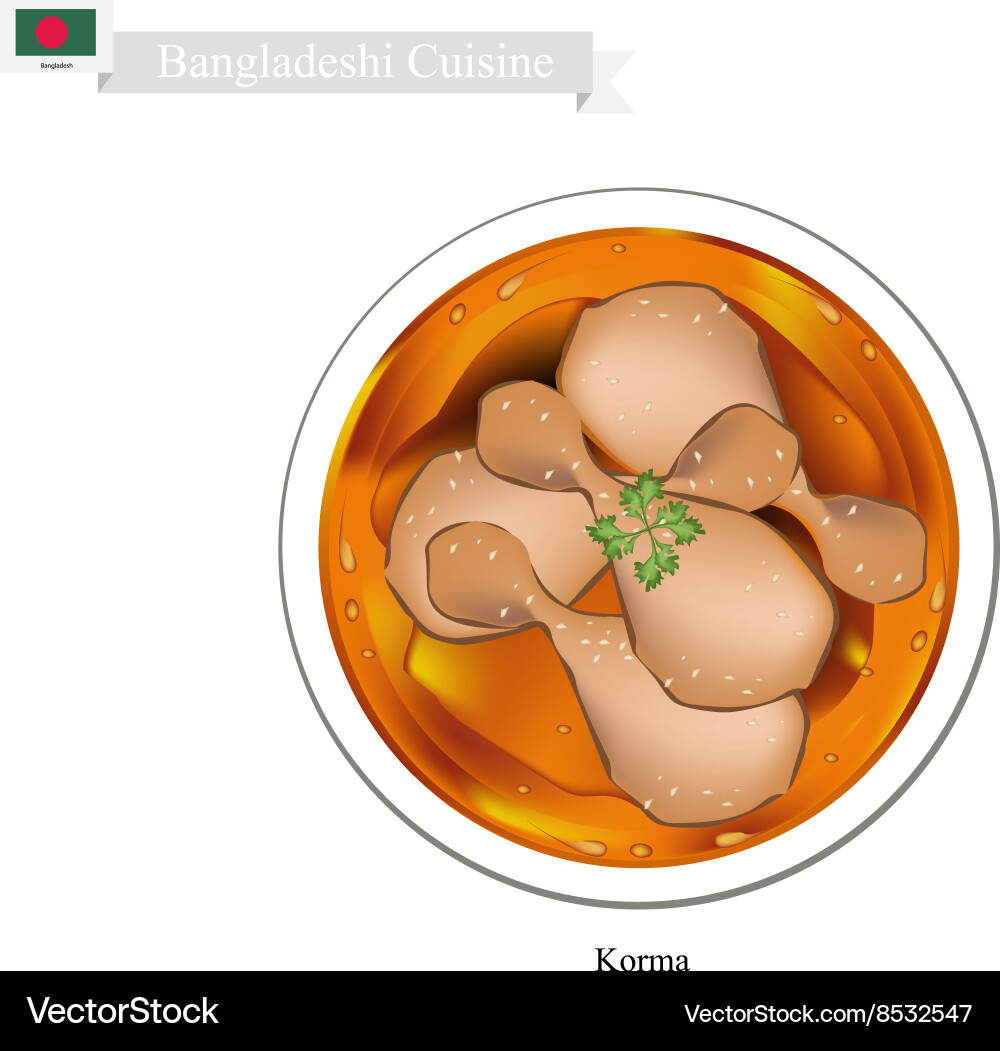 Chicken korma or indian chicken curry stew Vector Image