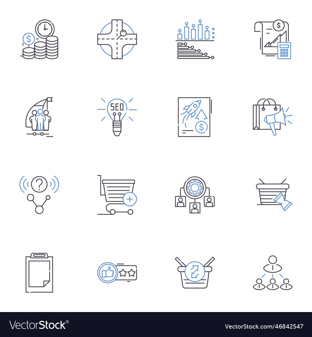 Direction and guidance line icons collection Vector Image