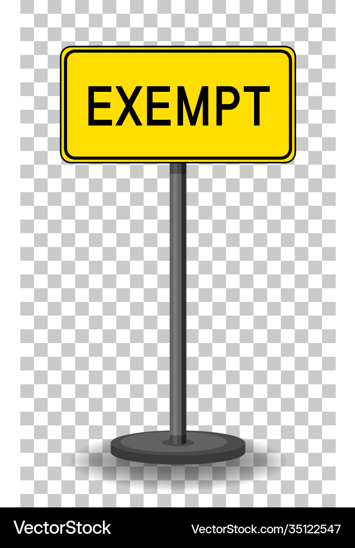 Exempt road sign isolated on transparent Vector Image
