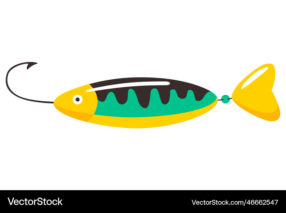 Fishing bait icon fish lure with hook isolated Vector Image