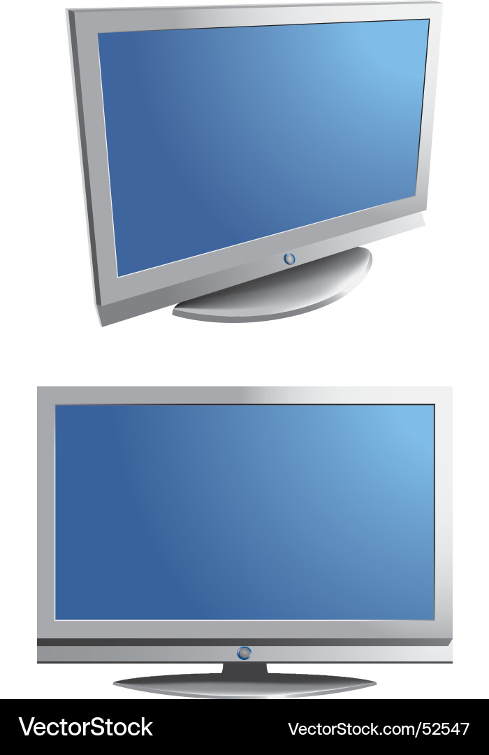 Flat screen monitor tv Royalty Free Vector Image