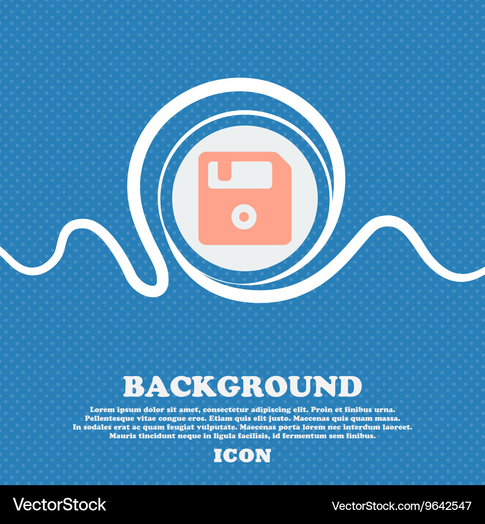 Floppy sign icon blue and white abstract Vector Image