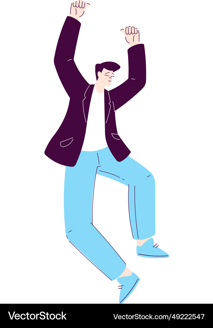 Happy man character office worker rejoicing and Vector Image