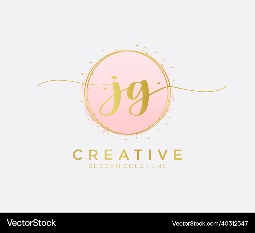 Initial jg feminine logo usable for nature salon Vector Image
