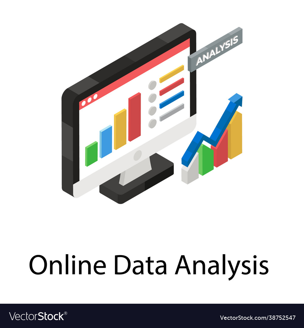 Online data analytics Royalty Free Vector Image