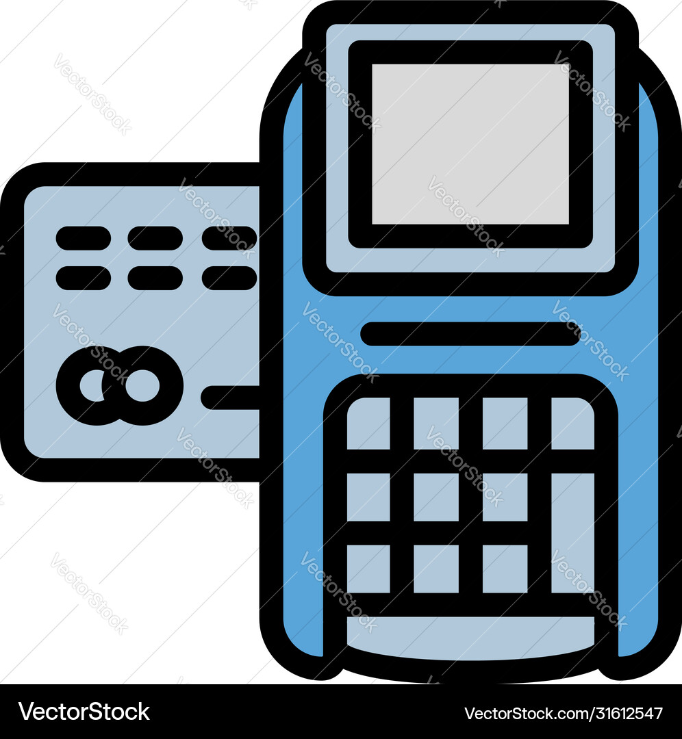 Payment digital terminal icon outline style Vector Image