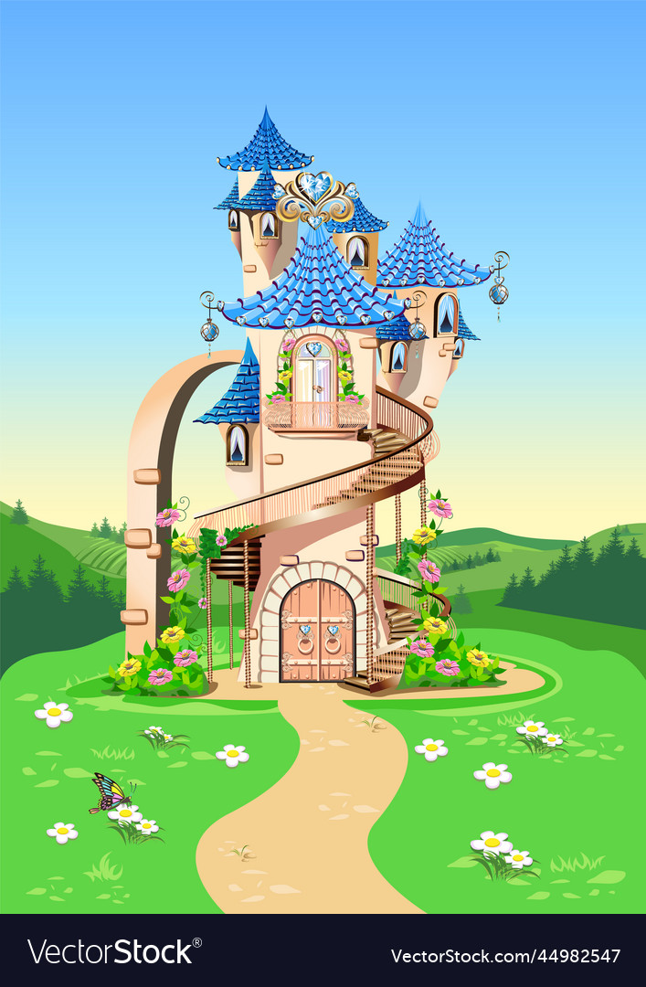 Princess Castle Royalty Free Vector Image Vectorstock