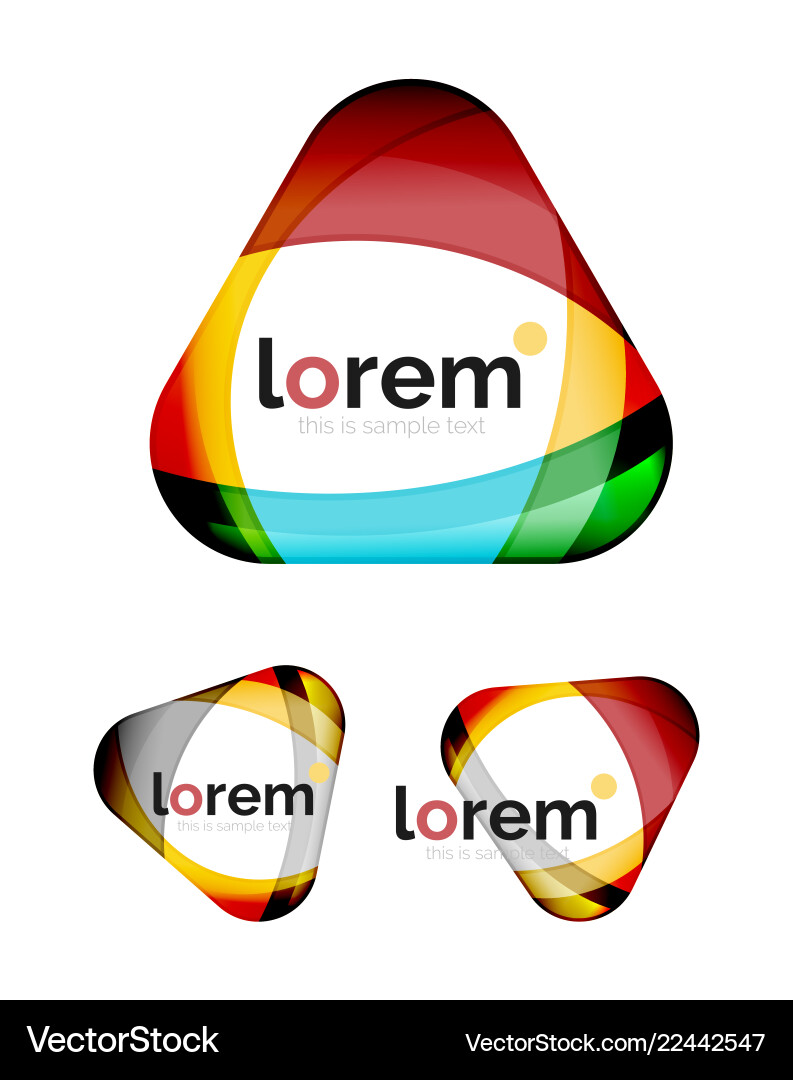 Set of geometric shape convergence logo design Vector Image