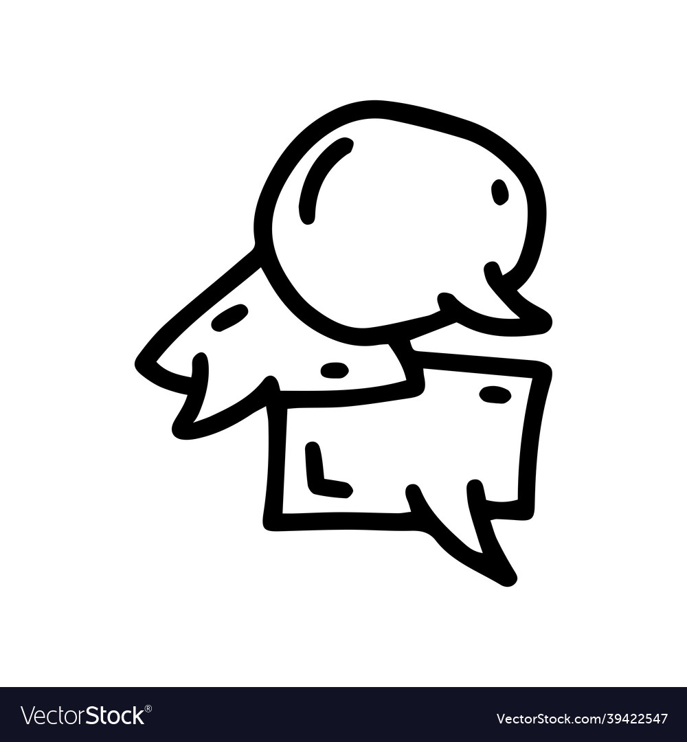 Speech bubble line doodle simple icon Royalty Free Vector