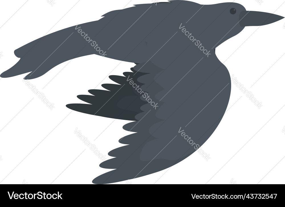 Speed crow fly icon cartoon bird Royalty Free Vector Image