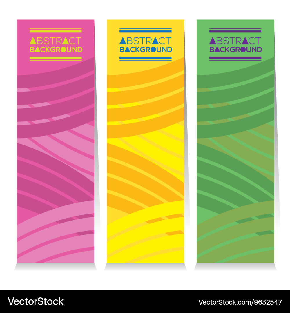 Vertical banner set of three modern graphic theme Vector Image