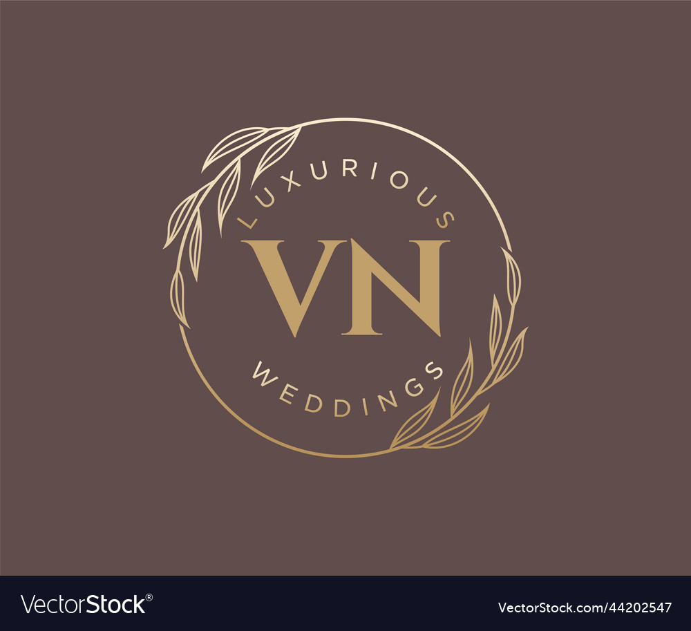 Vn initials letter wedding monogram logos Vector Image