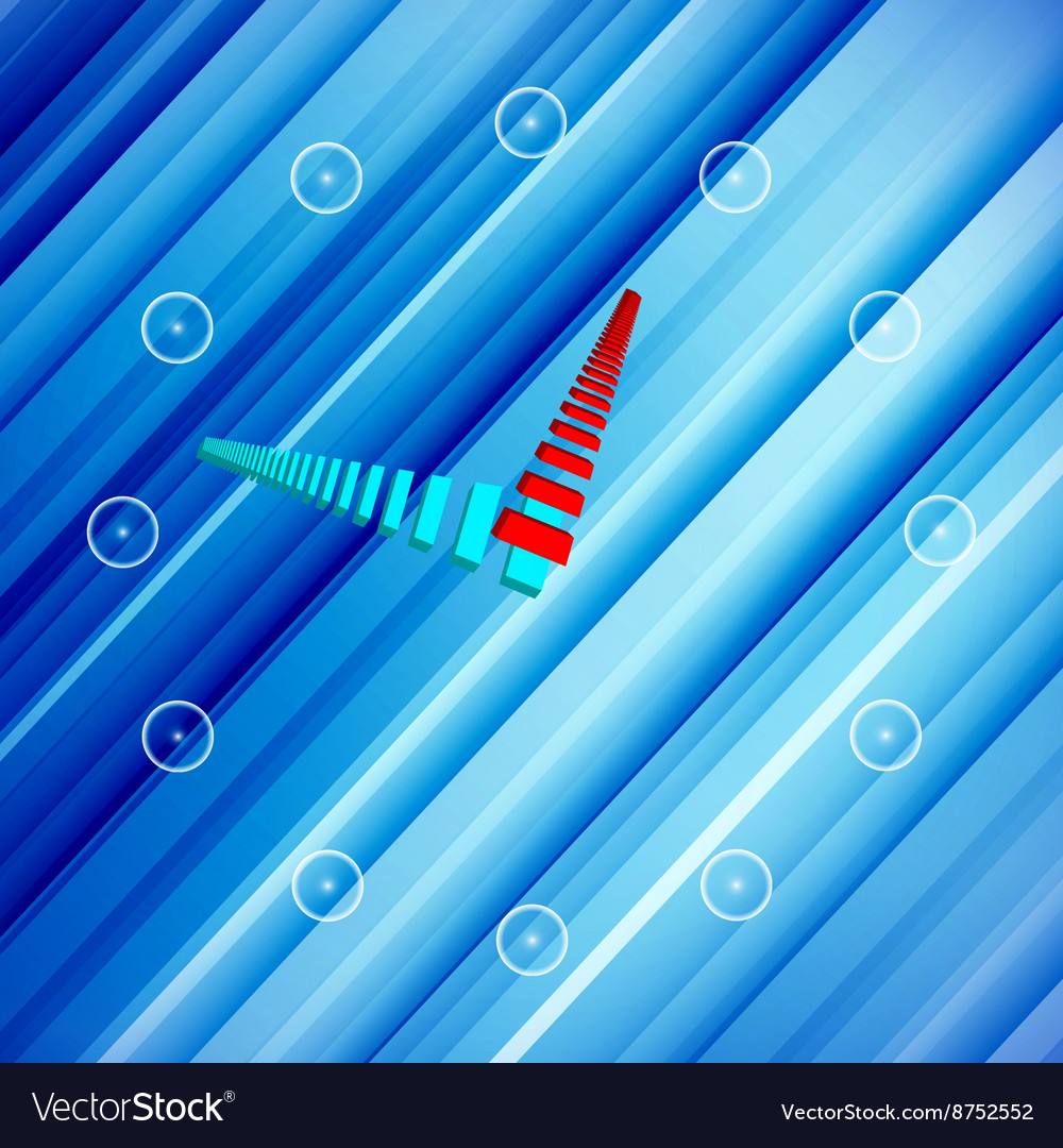 Background blue clock Royalty Free Vector Image