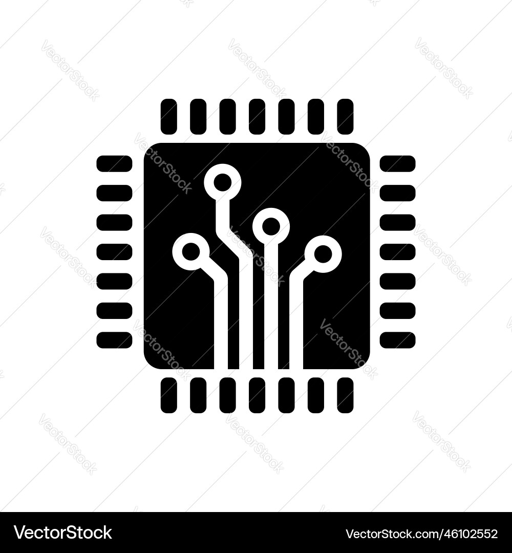 Circuit board technology microchip icon Royalty Free Vector