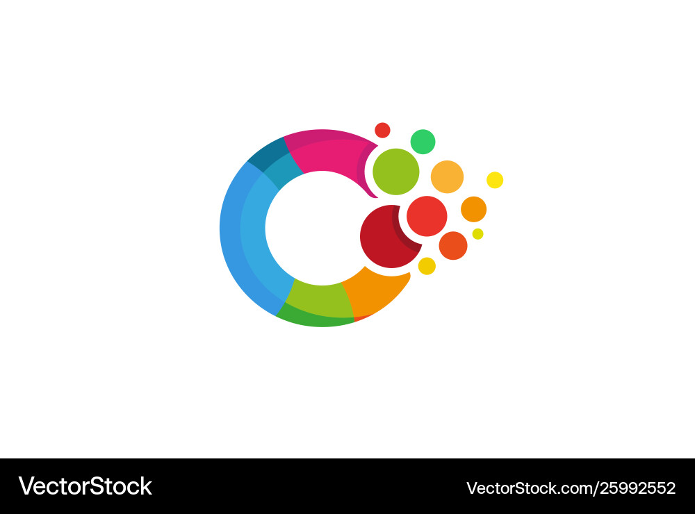 Creative colorful pixel letter logo design symbol Vector Image