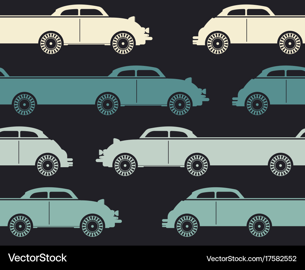 Decorative pattern with colorful retro cars Vector Image